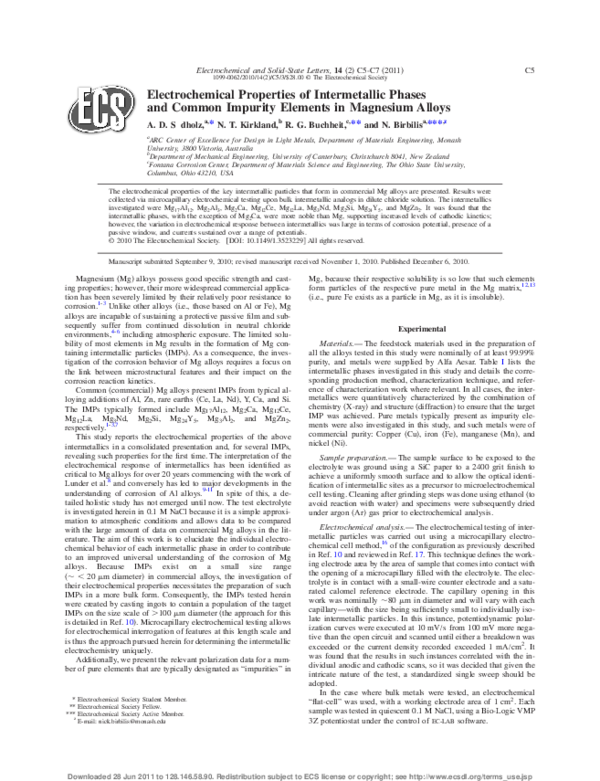 (PDF) Electrochemical Properties of Intermetallic Phases and Common Impurity Elements in ...