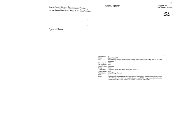 (PDF) Armijo Springs Project : archaeological salvage in the Harris ...