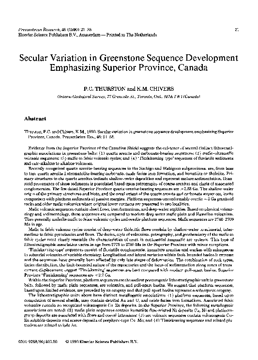 (PDF) Secular variation in greenstone sequence development emphasizing ...