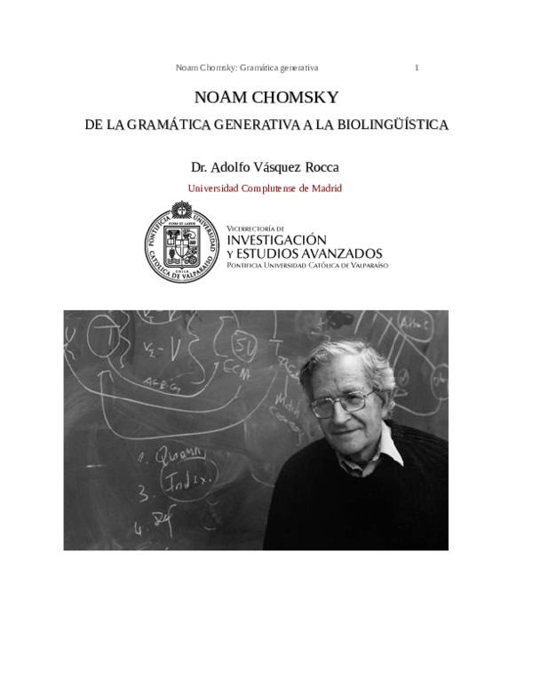 (PDF) NOAM CHOMSKY: DE LA GRAMÁTICA GENERATIVA A LA BIOLINGÜÍSTICA.