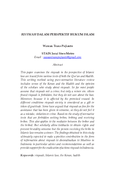 (PDF) RISYWAH DALAM PERSPEKTIF HUKUM ISLAM