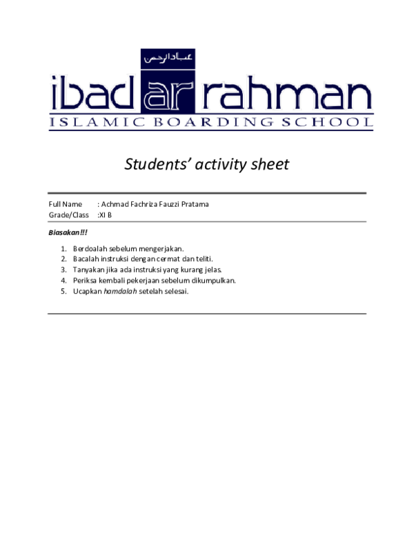 (DOC) Students' activity sheet