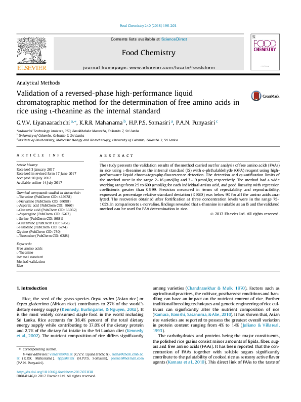 Pdf Analytical Methods Validation Of A Reversed Phase High Performance Liquid Chromatographic