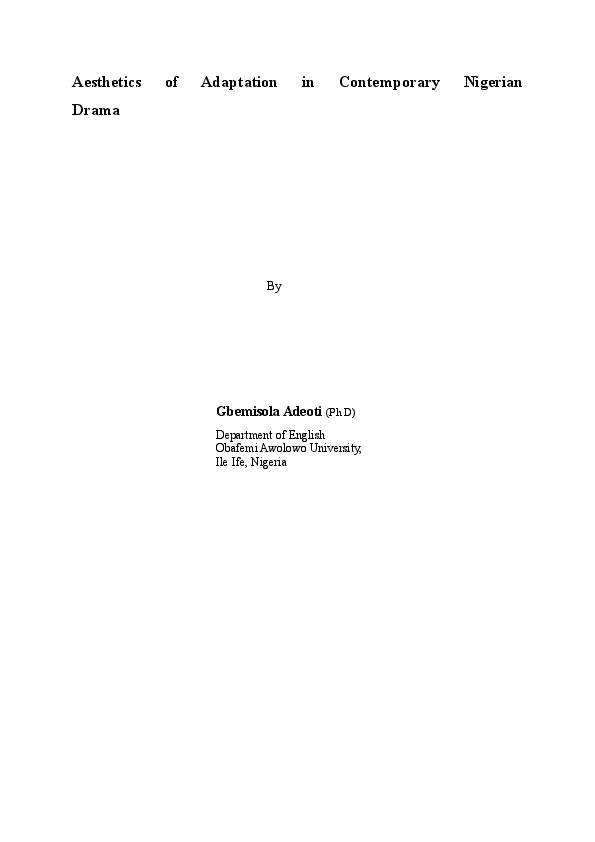 (DOC) Adaptation in contemporary Nigerian drama: The example of Ahmed ...