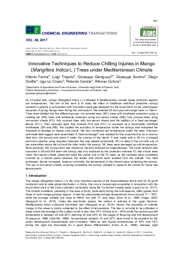 (PDF) Innovative Techniques to Reduce Chilling Injuries in Mango ...