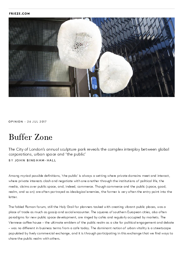 (PDF) Buffer Zone | John Bingham-Hall - Academia.edu