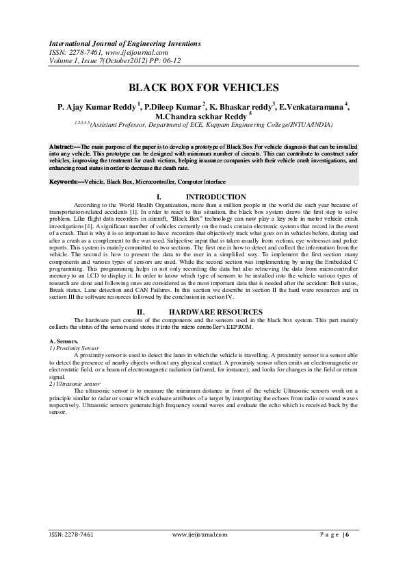 (PDF) BLACK BOX FOR VEHICLES