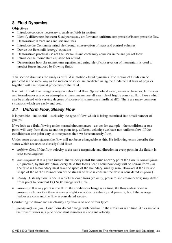 (PDF) 3. Fluid Dynamics