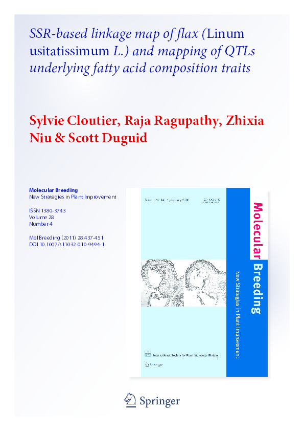 Pdf Ssr Based Linkage Map Of Flax Linum Usitatissimum L And Mapping Of Qtls Underlying