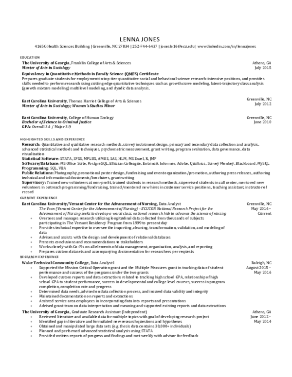 (PDF) Lenna Jones Master Resume