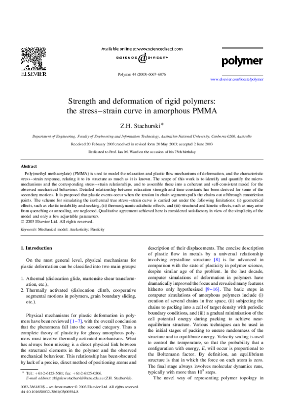 (PDF) Strength and deformation of rigid polymers: the stress–strain ...