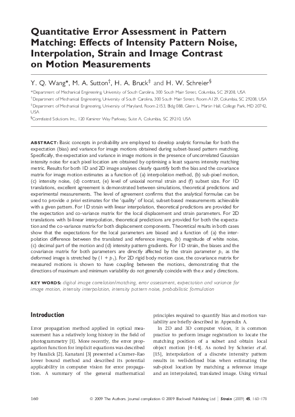 (PDF) Quantitative Error Assessment in Pattern Matching: Effects of ...