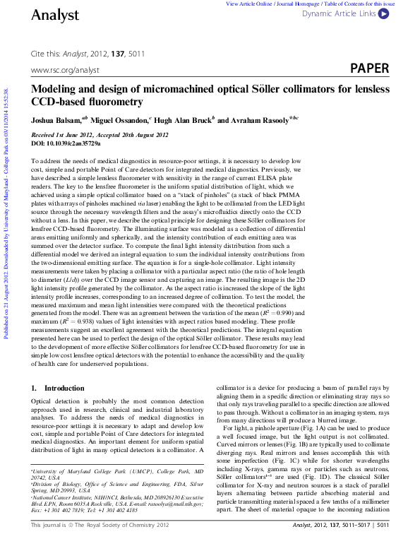 (PDF) Micromachined Soller collimators.pdf | Hugh Bruck - Academia.edu