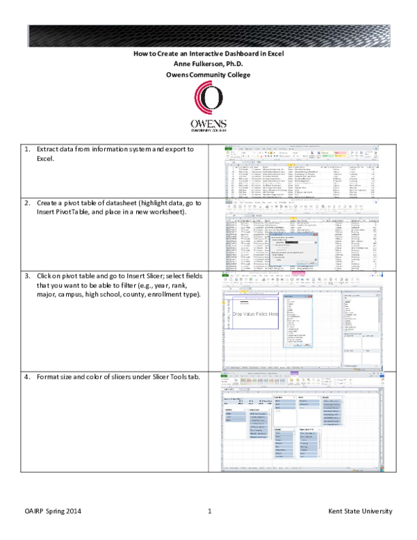 (PDF) How to Create an Interactive Dashboard in Excel