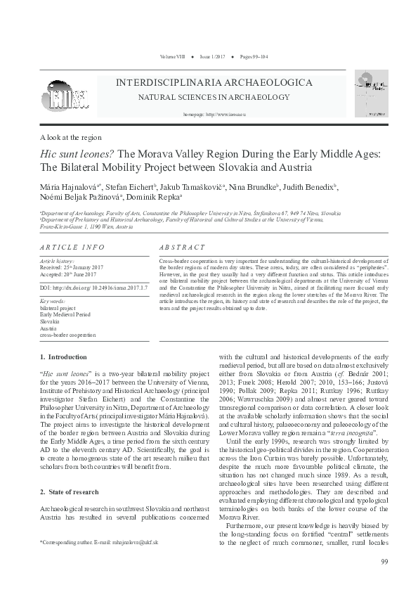 (PDF) Hic sunt leones? The Morava Valley Region During the Early Middle ...