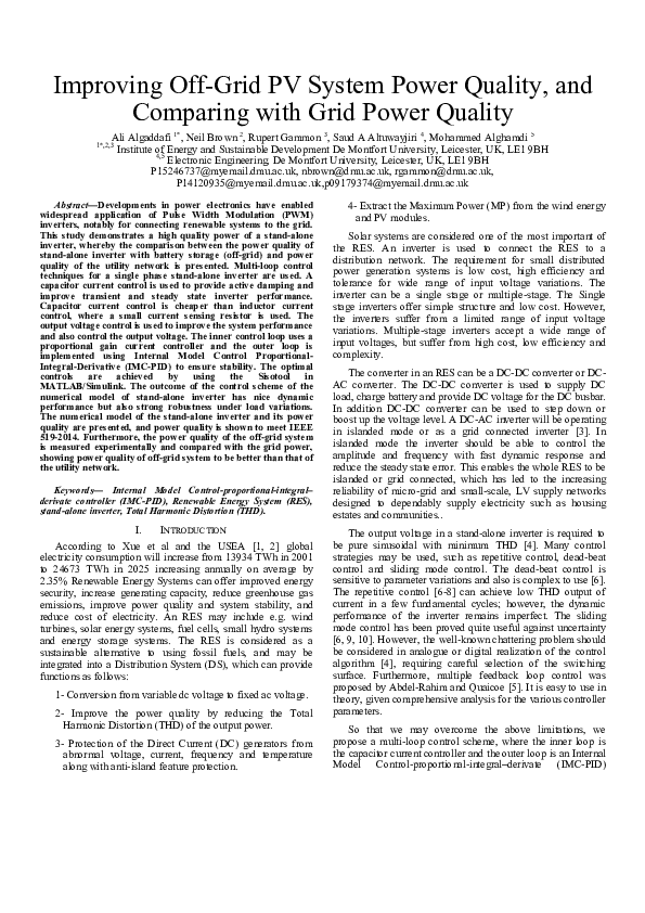 (PDF) [5]Improving off-grid PV system power quality, and comparing with grid power quality.pdf