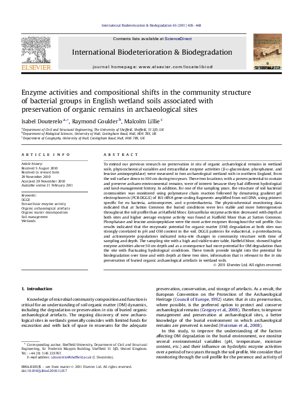 (PDF) Enzyme activities and compositional shifts in the community structure of bacterial groups ...