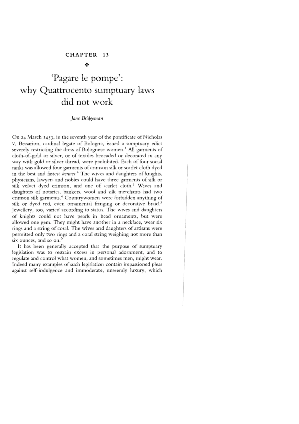 (PDF) ‘Pagare le Pompe: Why Quattrocento Sumptuary Laws did not work ...