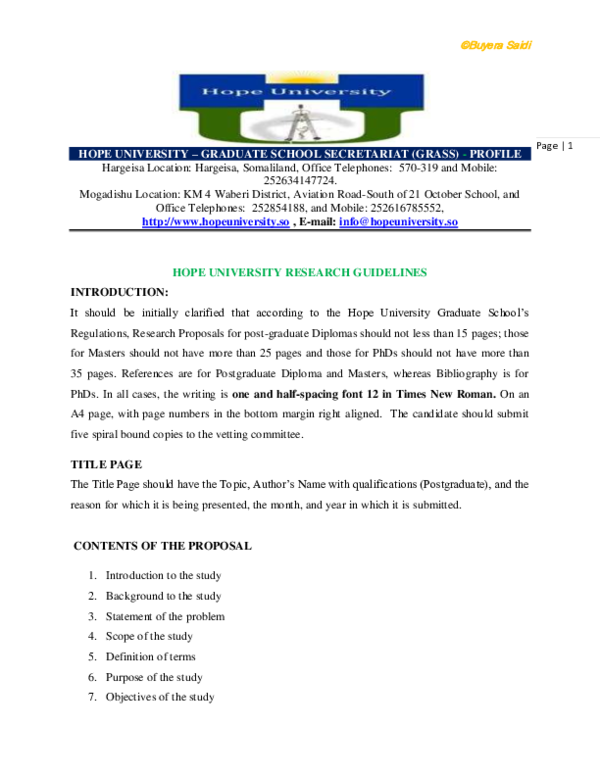 (PDF) Research Proposal Guidelines