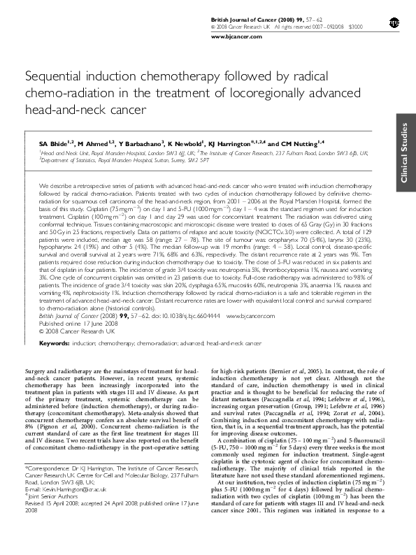 (PDF) Sequential induction chemotherapy followed by radical chemo ...