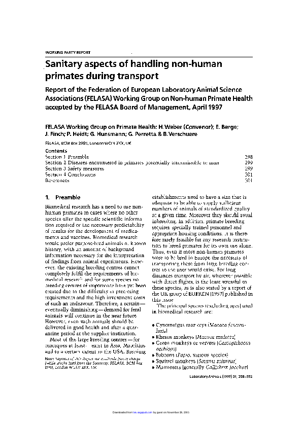 (PDF) Sanitary aspects of handling non-human primates during transport ...
