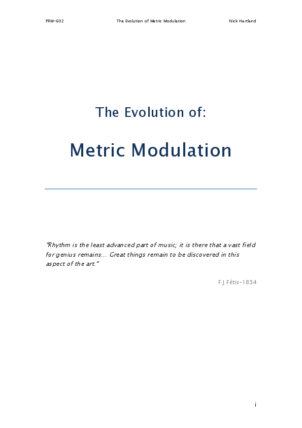 (PDF) The Evolution of Metric Modulation