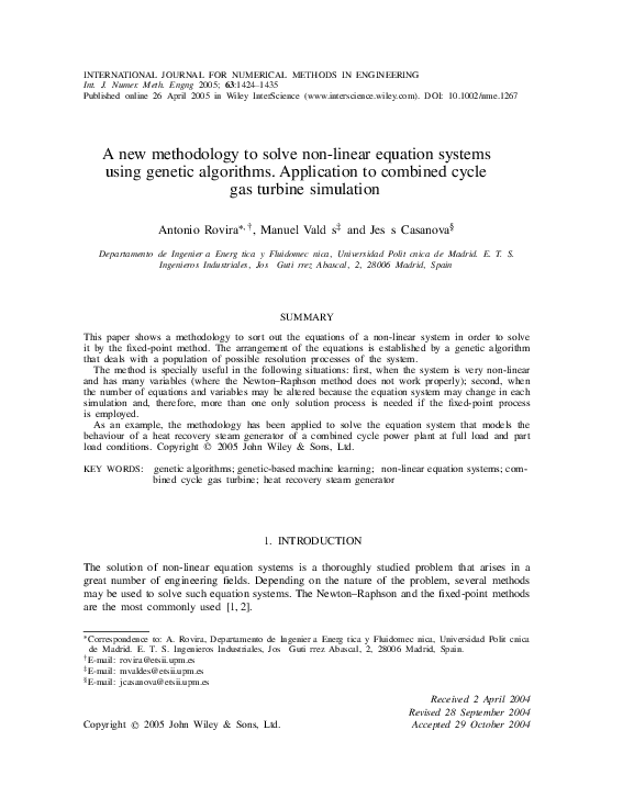 (PDF) A new methodology to solve non-linear equation systems using genetic algorithms ...
