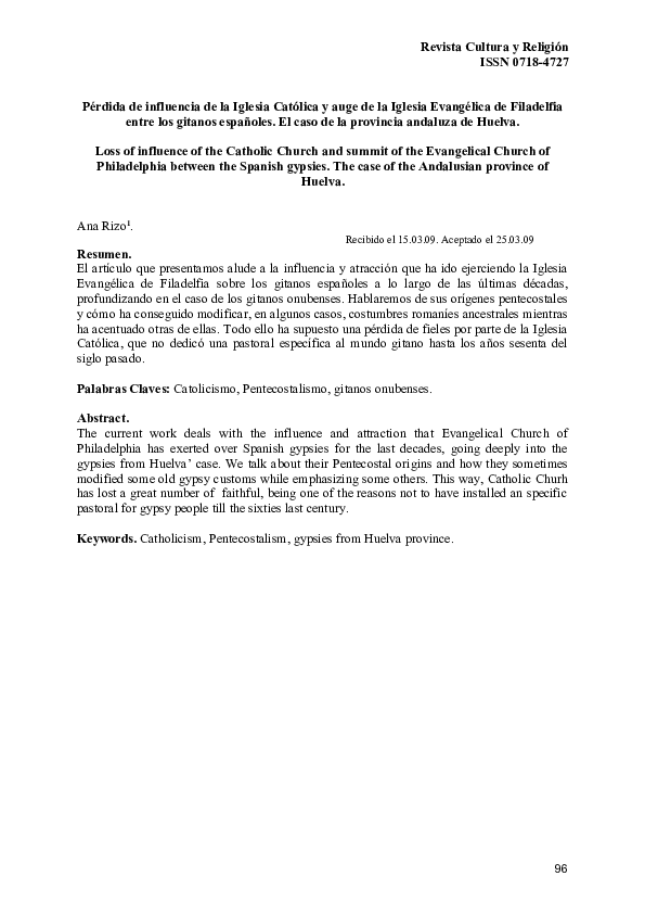 (PDF) Pérdida de influencia de la Iglesia Católica y auge de la Iglesia ...