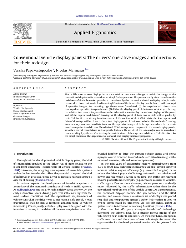 (PDF) Conventional vehicle display panels: The drivers' operative ...