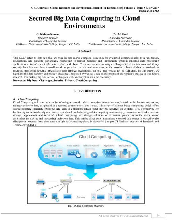 (PDF) Secured Big Data Computing in Cloud Environments