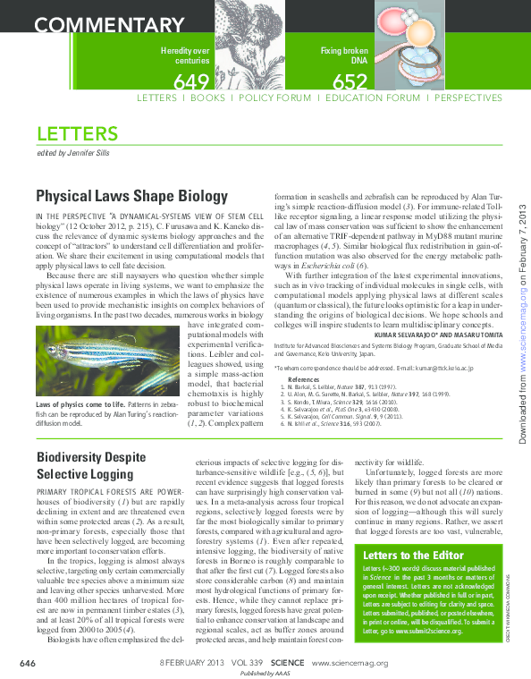 (PDF) Biodiversity despite selective logging