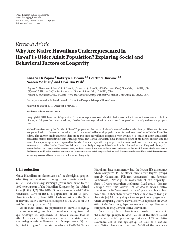 (PDF) High Rates of Native Hawaiian and Older Japanese Adults ...