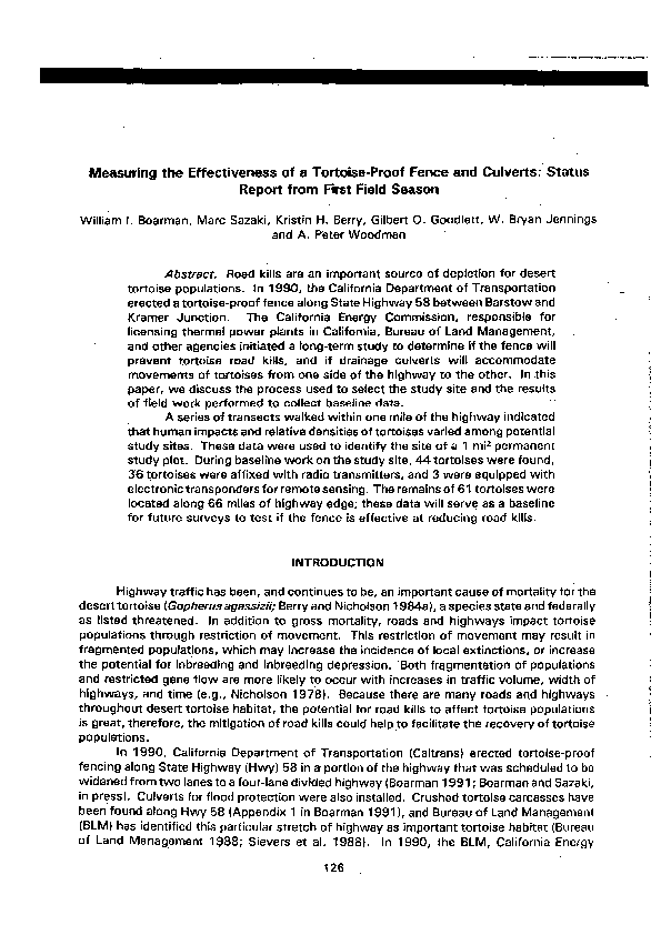 (PDF) Measuring the effectiveness of a tortoise-proof fence and ...