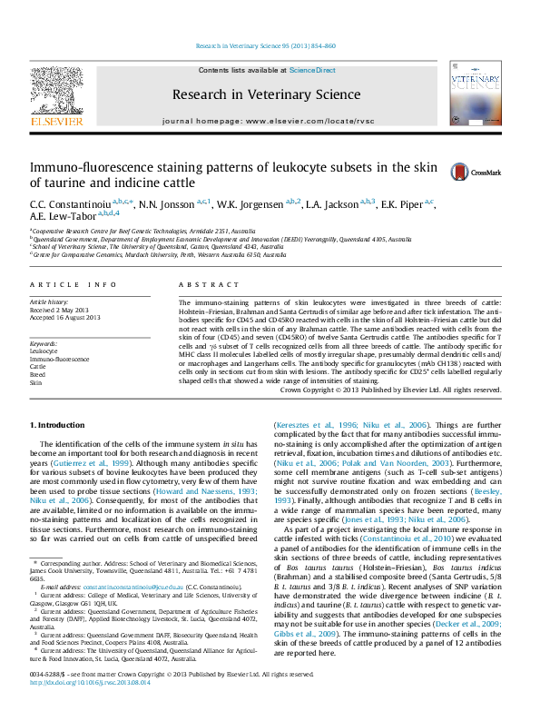 (PDF) Immuno-fluorescence staining patterns of leukocyte subsets in the ...