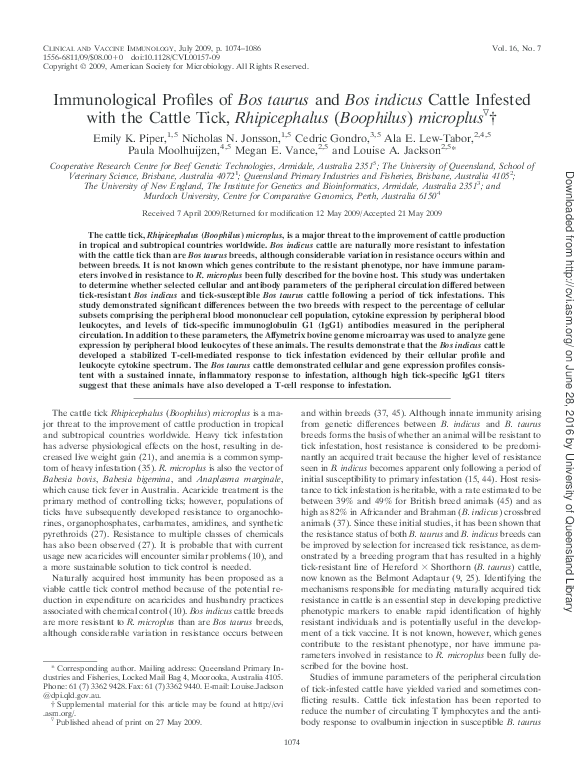 (PDF) Comparative microarray analysis of Rhipicephalus (Boophilus) microplus expression profiles ...