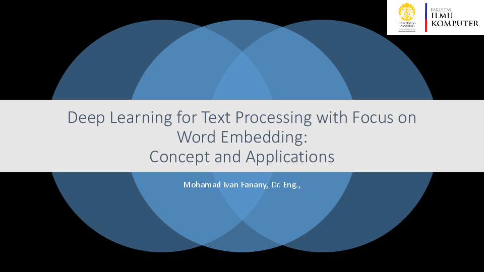 (PDF) Deep Learning for Text Processing with Focus on Word Embedding ...