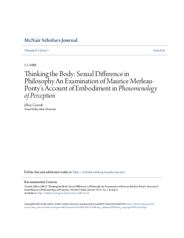 (PDF) Thinking the Body: Sexual Difference in Philosophy An Examination ...