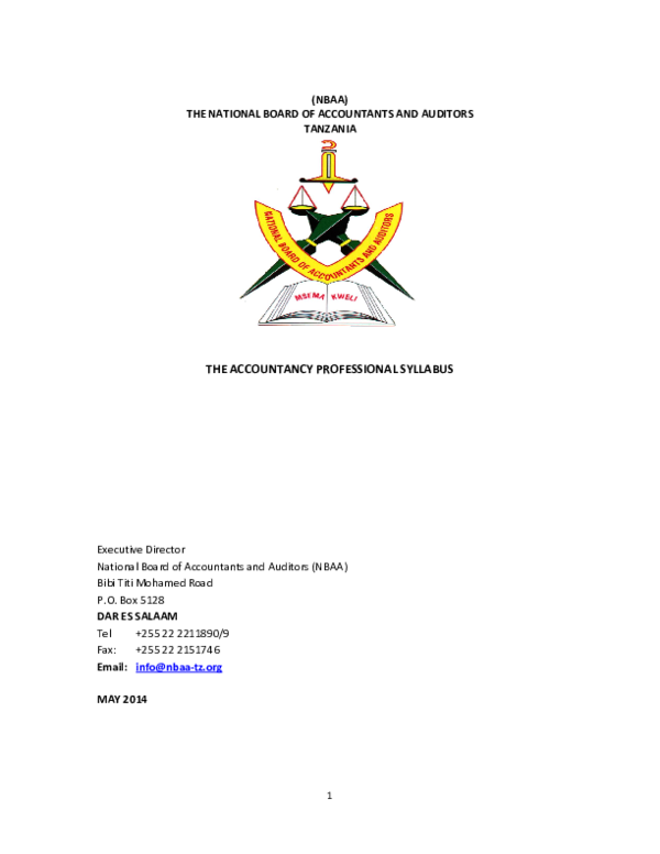 (PDF) NBAA) THE NATIONAL BOARD OF ACCOUNTANTS AND AUDITORS TANZANIA THE ...