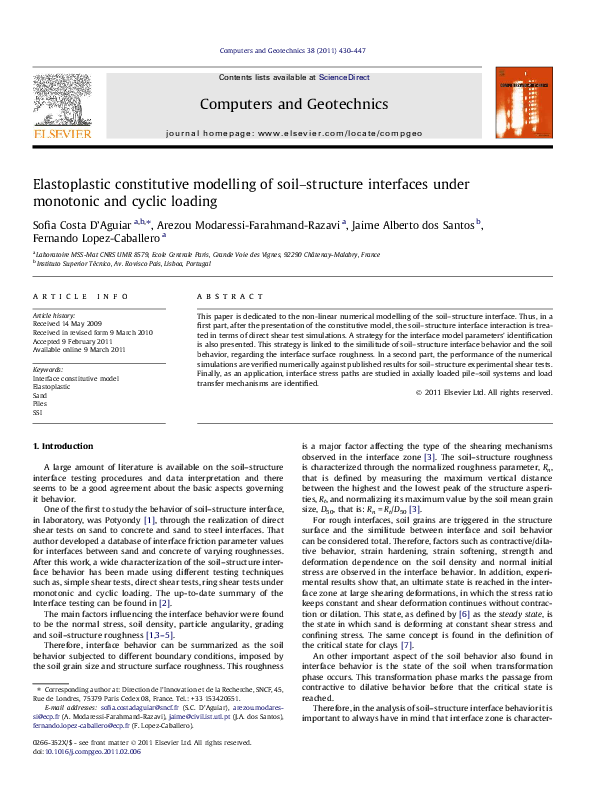 (PDF) Elastoplastic constitutive modelling of soil–structure interfaces ...