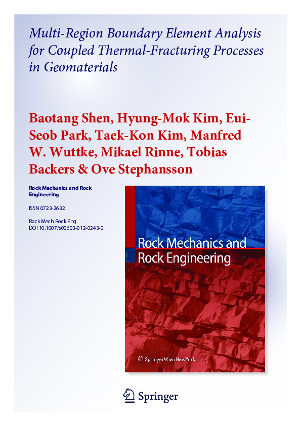 (PDF) Multi-Region Boundary Element Analysis for Coupled Thermal-Fracturing Processes in ...