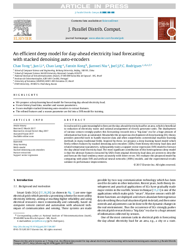 Pdf An Efficient Deep Model For Day Ahead Electricity Load Forecasting With Stacked Denoising