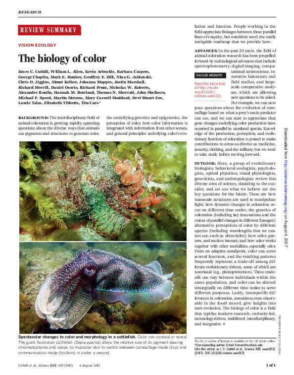 (PDF) The biology of color