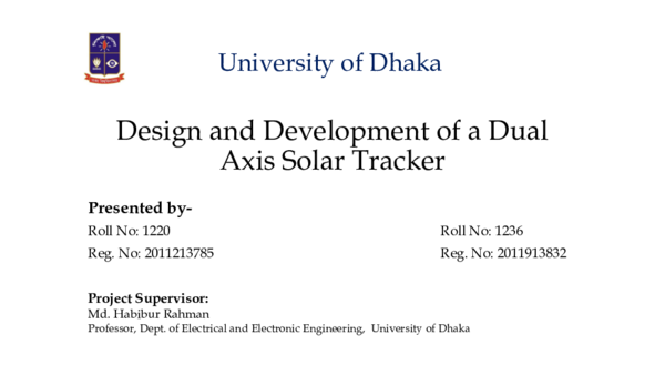 (PPT) Design and Development of a Dual Axis Solar.pptx
