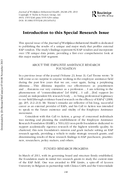 (PDF) Introduction to this Special Research Issue