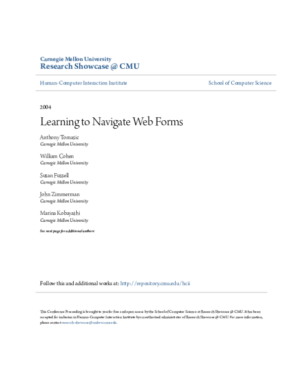 (PDF) Learning to navigate web forms
