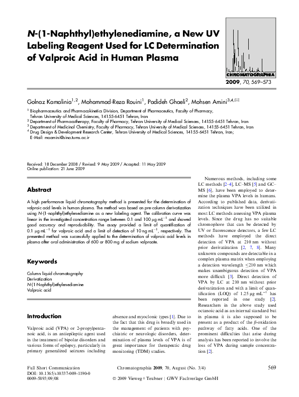 (PDF) N-(1-Naphthyl)ethylenediamine, a New UV Labeling Reagent Used for ...