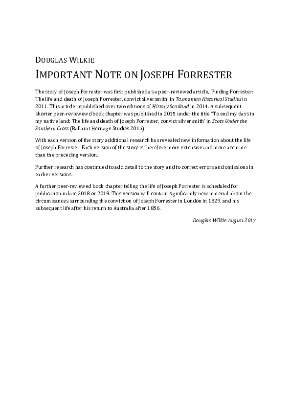 (PDF) Finding Forrester (History Scotland Version Parts 1 & 2)