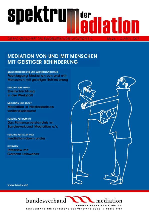 (PDF) Streitschlichtung und Mediation durch Menschen mit geistiger Behinderung