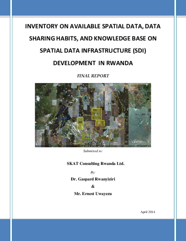 (PDF) INVENTORY ON AVAILABLE SPATIAL DATA, DATA SHARING HABITS, AND KNOWLEDGE BASE ON SPATIAL ...