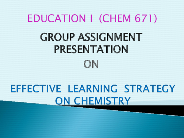 (PPT) EFFECTIVE LEARNING STRATEGY ON CHEMISTRY